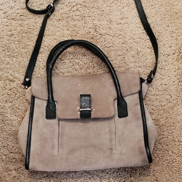 Prune | Bags | Prune Purse Tan Suede And Black Leather Trim | Poshmark